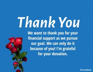 Thank You Messages For Donation - Dreams Quote